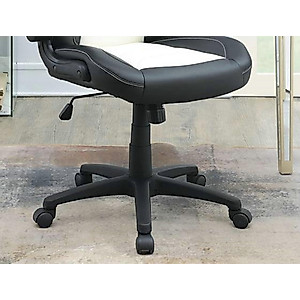 Aienid Fabric Black White Office Chair Upholstered 1Pc Comfort Chair Relax Gaming Office Chair Work
