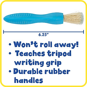 READY 2 LEARN Triangle Grip Paint Brushes - Set of 6 - 1 Size - 18m+ - Easy to Grip Paint Brushes for 2, 3 and 4 Year Olds - Encourage Writing Grip