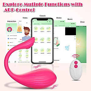 Bullet Vibrator Adult Sex Toys, Wearable Panty Vagina Stimulator Mini Egg Vibrator with APP Remote Control Vibrating Ball G Spot Clitoral Anal Toys for Couple (Pink)