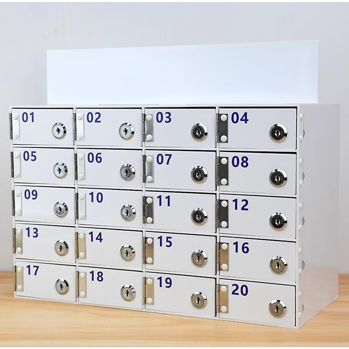 BatanE Acrylic Cell Phones Storage Cabinet, Cell Phone Locker Box with Door Locks and Keys, Wall Mounted Phone Lock Box, Classroom Phone Organizer for Office School Classroom Factory,15Slots