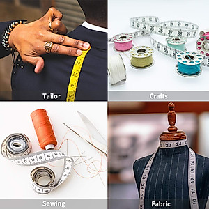 Edtape 2PCS Measuring Tape for Body,Soft Tape Measure for Body Sewing Fabric Tailor Cloth Craft Measurement Tape，60 Inch/1.5M Pink Retractable Dual Sided Measure Tape Set