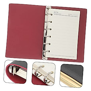 Ciieeo 5 Sets vintage diary hard cover notebooks diary sketchbook field notes sketchbook diary planner refillable diary notebook business card pocket binders Metal ring office Adhesive