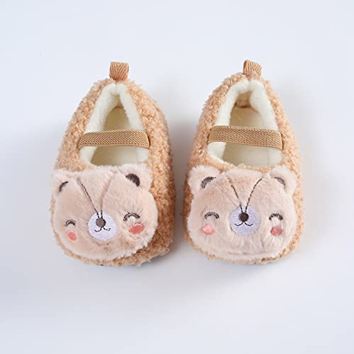 Lykmera Winter Children Baby Toddler Shoes Boys Girls Floor Shoes Flat Bottom Non Slip Plush Warm Cartoon Fleece Slippers (C, 0-3 Months)