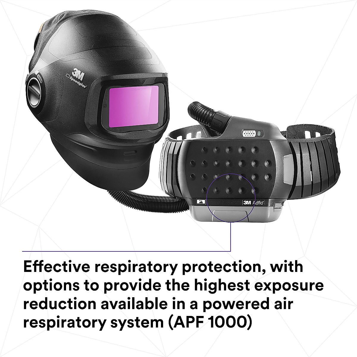 3M Speedglas Heavy-Duty Welding Helmet G5-01 with G5-01TW ADF and Adflo High-Altitude PAPR Assembly, Bluetooth, Natural Color Technology, 46-1101-30i , Black