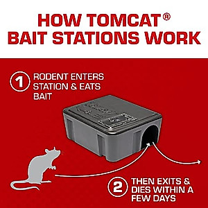Tomcat Rat & Mouse Killer Child & Dog Resistant, Refillable Station for Indoor and Outdoor, 1 Station and 15 Poison Refills