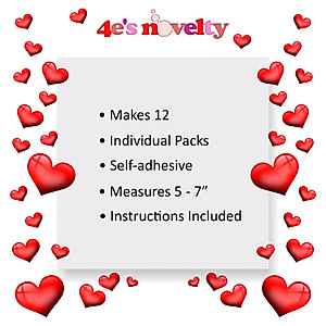 4E's Novelty Valentines Monster Craft Ornament (12 Pack) Foam Valentines Day Crafts for Kids Classroom DIY Card Activity Bulk - Individually Wrapped
