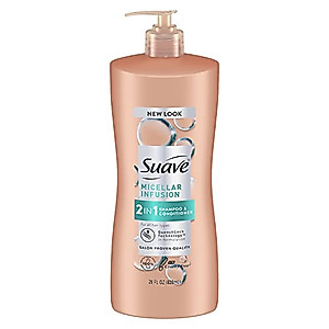 Suave 2 in 1 Shampoo and Conditioner, Cleanse and Condition Micellar Infusion Shampoo and Conditioner 2 in 1 For All Hair Types 28 oz