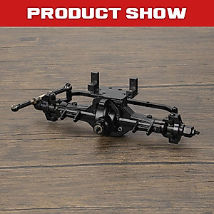 RCAWD RC Axles Assembly with Gears, Metal RC Front Axle Housing for 1/10 HSP Rock Crawler 94180 RGT 18000 Himoto REDCAT RC Crawler Axles Everest GEN7 PRO, Everest GEN7 Sport, Hop Up Parts Black