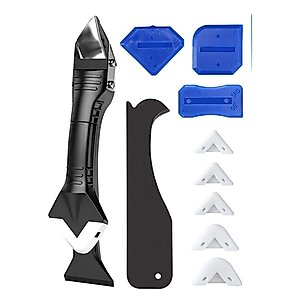 EMSTAR 3 in-1 Caulk Tool for Removal and Application,Silicone Caulking Tools, Glass Glue Angle Scraper, Caulk Grout Removal Tool Sealant Scraper for Kitchen Bathroom