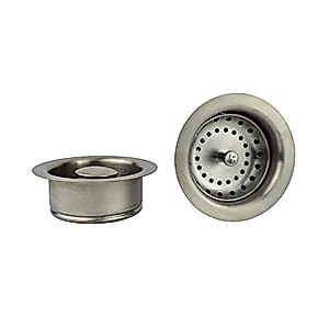 Plumb Pak K5475DSBN Double Bowl Kitchen Sink Strainer and Garbage Disposal Flange Set, Brushed Nickel
