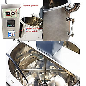 INTBUYING 110V 30-300ml Paste Liquid Heating Mixing Filling Machine with Vertical Stirring Hopper for Cream Shampoo Honey Toothpaste Oil Sauce Butter