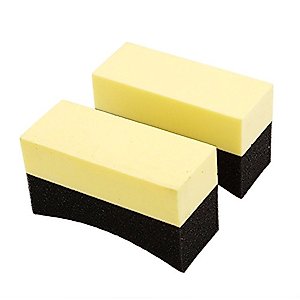 kaaka Car Tire Cleaning Brush,2Pcs Auto Car Wheel Tyre Cleaning Dressing Waxing Polishing Brush Sponge Tool Yellow + Black
