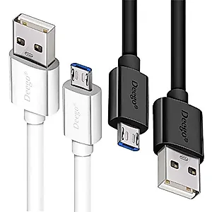 Micro USB Cable,2Pack Extra Long Android Charger Cable 10Ft 6Ft,Durable Fast Phone Charger Cord Android USB Charging Cable for Samsung Galaxy S7 S6 S7 Edge S5,Note 5 4,LG G4,HTC,PS4,Camera,MP3