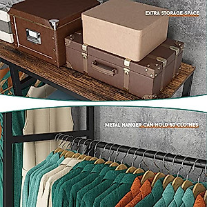 REIBII Free Standing Closet Organizer Heavy Duty, Wardrobe Clothes Organizer, Freestanding Closet Organizer System, Metal Closet Rack Holds 300lbs, Easy Assembly, Clothes Rack, 71"H x 39.5" W x 16" D