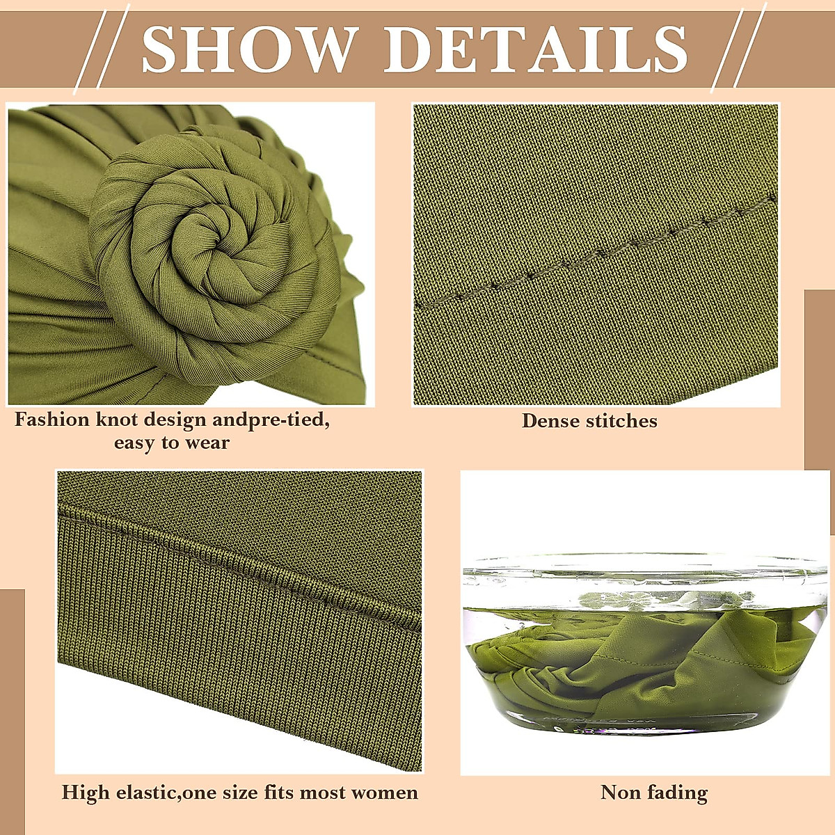 Jeyiour 18 Pcs Women Turban African Pre Tied Bonnet Hairwrap Flower Knot Bonnet Beanie Cap Turban Head Wraps Headband Hat (Novel Colors)