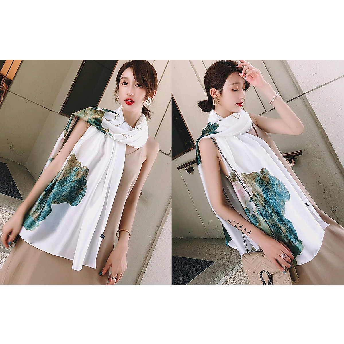 YMXHHB Fashion Scarves Scarf Silk Feeling Scarves Long Lightweight Sunscreen Shawls for Women (Y20)