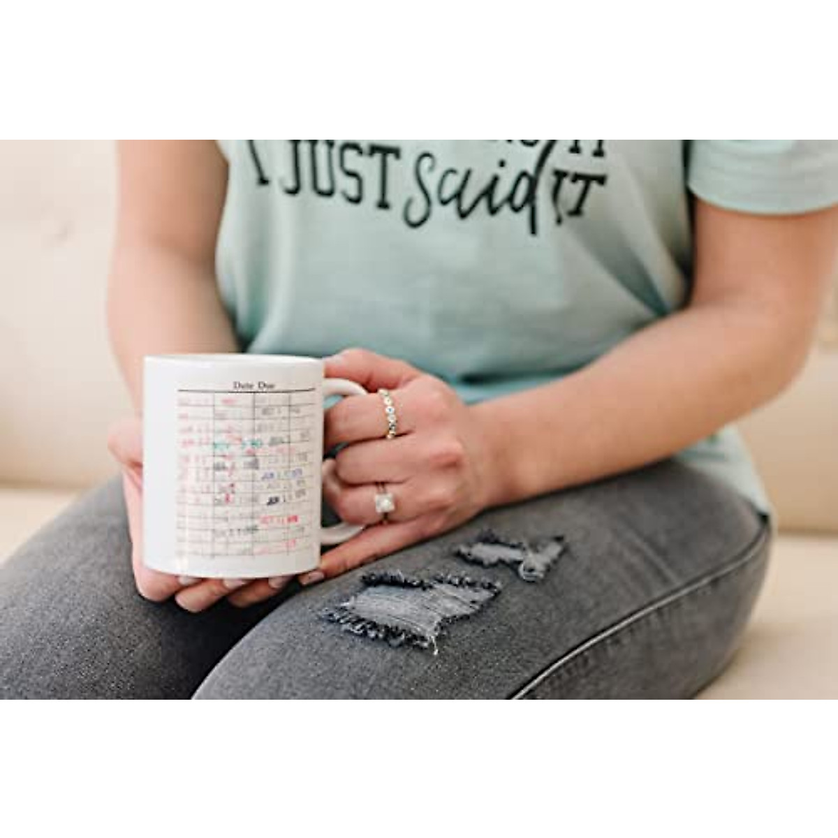 Library Due Date Card Coffee Mug - Gift for readers, librarians