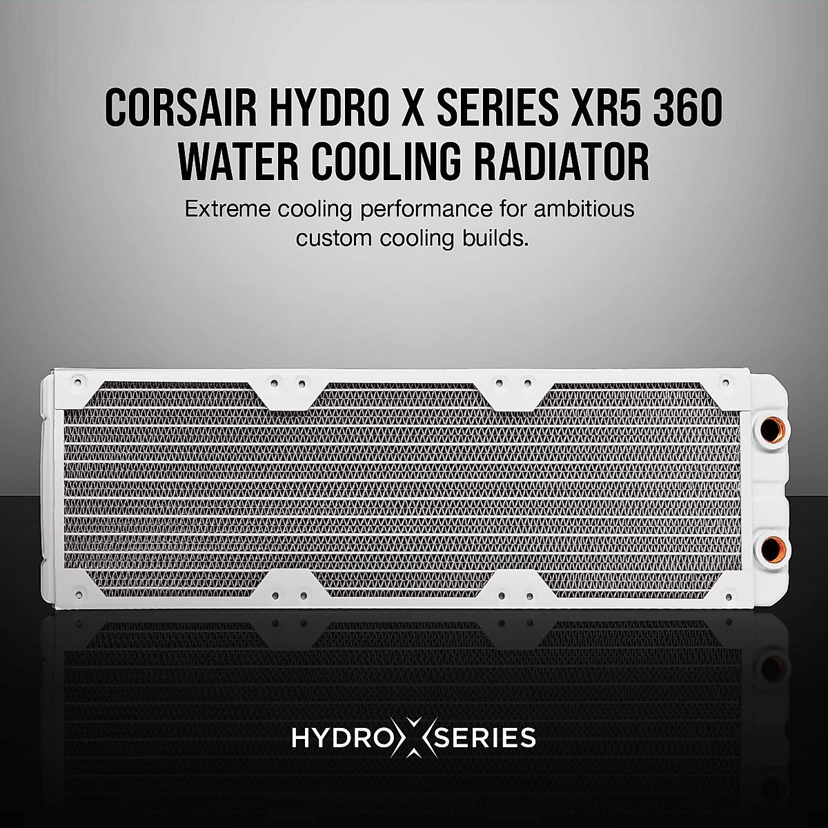 CORSAIR Hydro X Series XR5 360mm Water Cooling Radiator - Triple 120mm Fan Mounts - Premium Copper Construction - Easy Installation - White