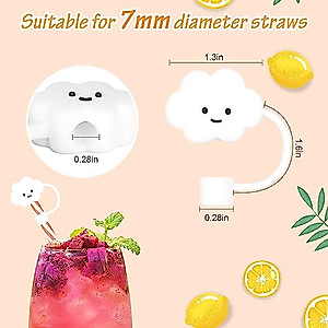 Funspread 10PCS Straw Caps Covers, 8mm Drinking Straw Covers For Reusable Straws, Straw Protector Cover, Silicone Straw Covers Cap, Straw Toppers for Tumblers (10pcs)