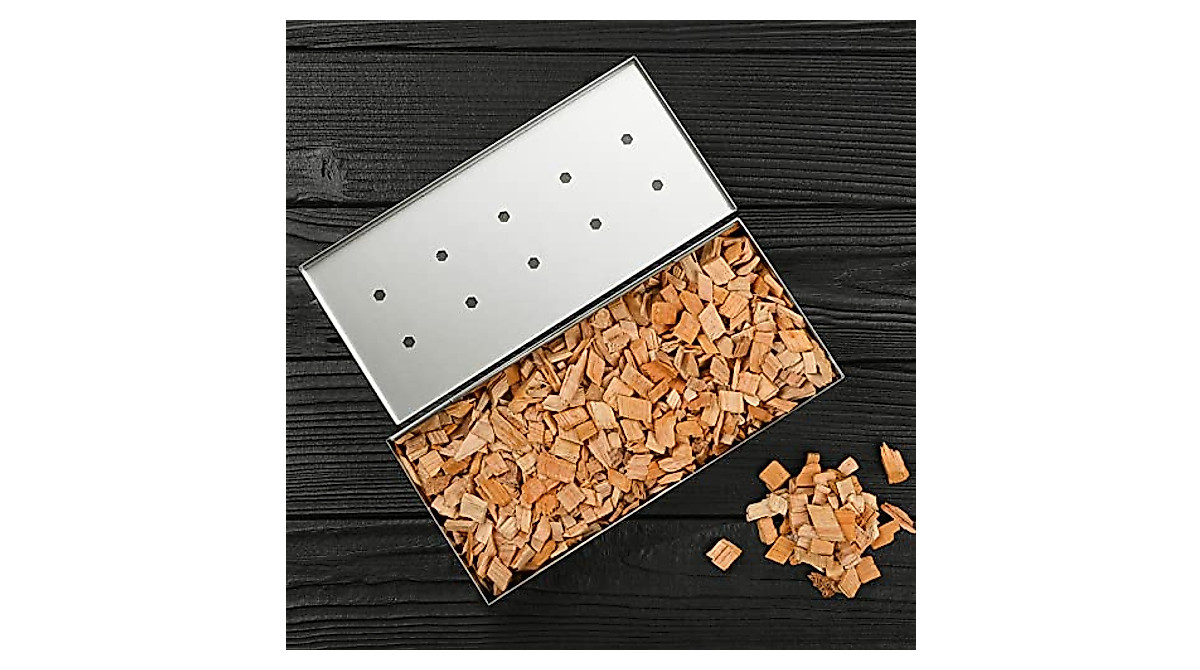 4-Piece Stainless Steel Smoker Box Set for BBQ Gas & Charcoal Grills