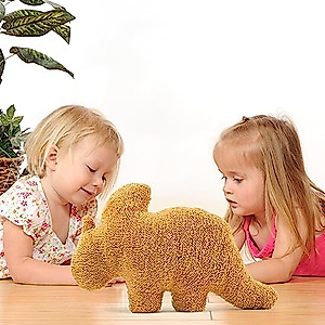 Obookey Dino Nugget Pillow Soft Dinosaur Chicken Nugget Pillow for Birthday Party Gifts Dinosaur Theme Party Decorations Dino Nugget Plush for Kids Teens Adults (Triceratops)