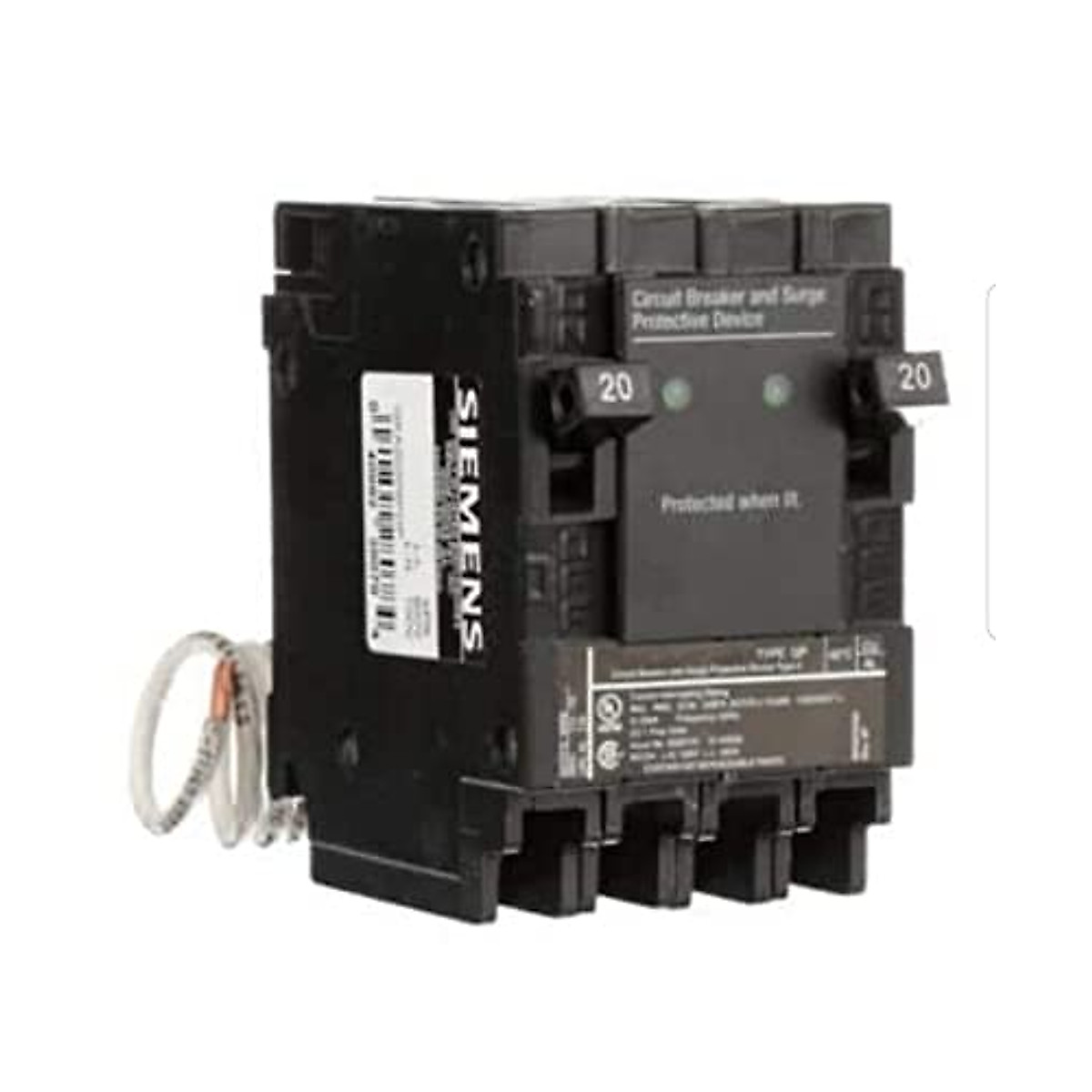 QSA2020SPDP, SIEMENS, 40892280784, SURGE (2)20A 1P 120V BREAKERS AND SPD