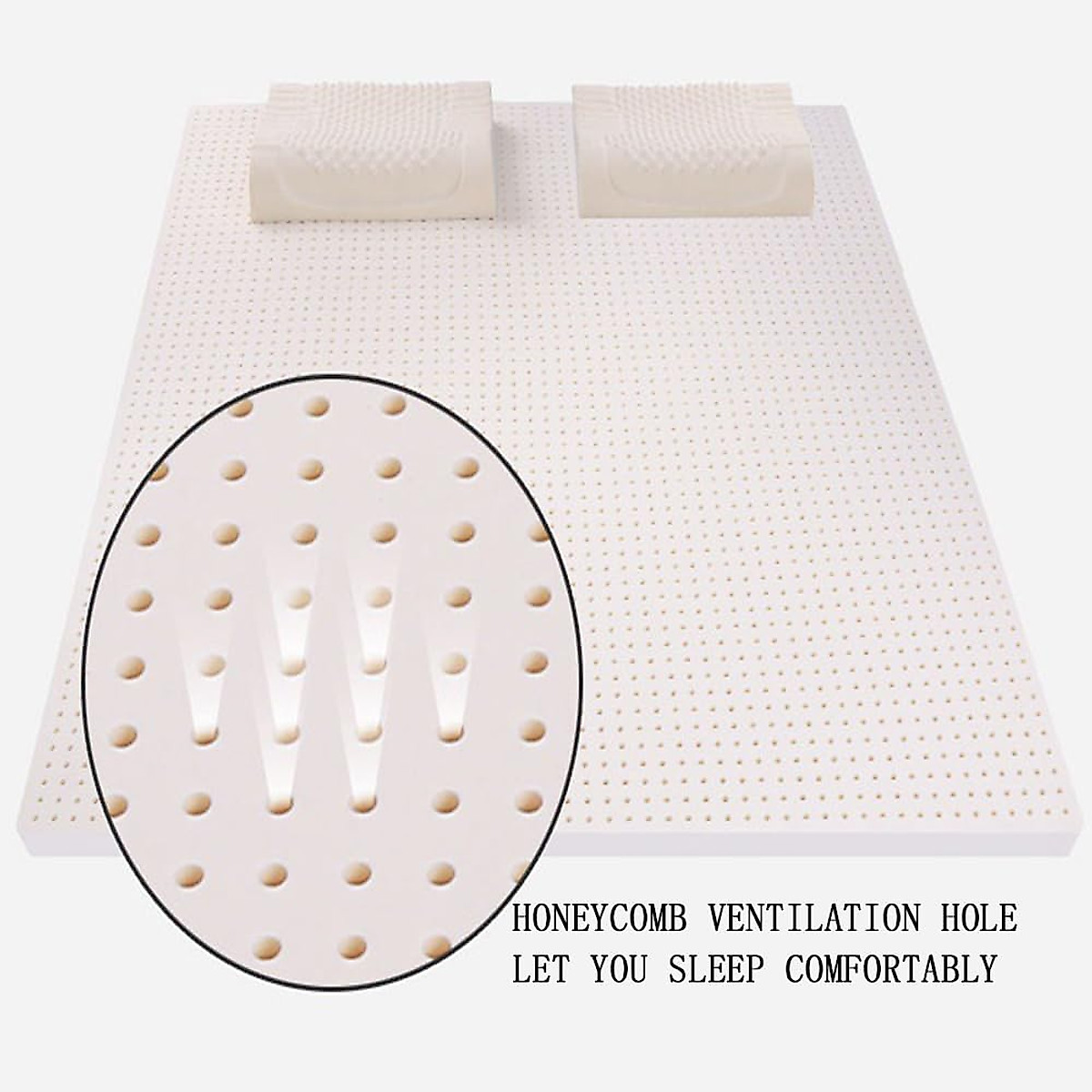 ARyako Latex Mattress Super Soft 100% Natural Simple Design Relaxing Bedroom Latex Mattress with Topper,Relieving Mattress Topper for Back Pain,4in,90x200cm(35x79in)