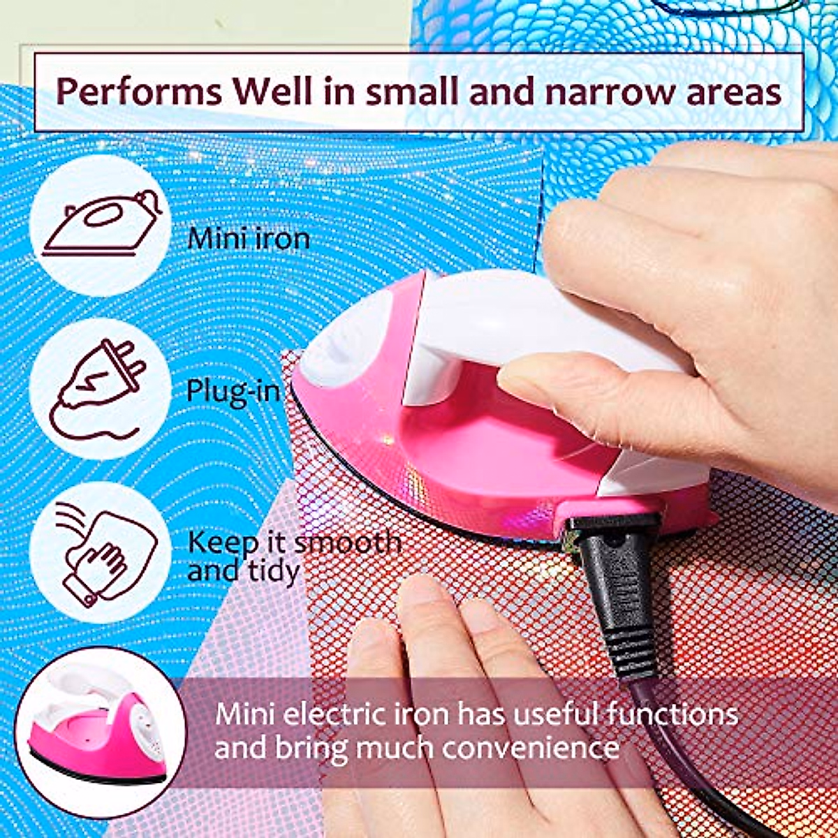 Honoson 10 Pcs Mini Craft Iron Heat Mini Iron Craft Press Small Iron for Crafts Perler Beads Iron Craft Iron with Charging Base Accessories for Bead Patch DIY Shoe T Shirts Heat Transfer Vinyl Project