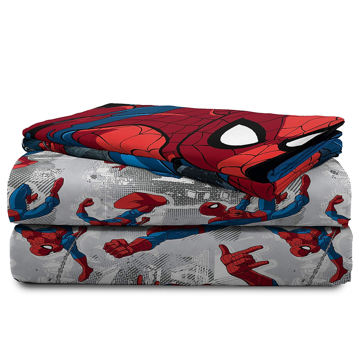 Jay Franco Marvel Spiderman Burst Full Sheet Set - 4 Piece Set Super Soft and Cozy Kid’s Bedding - Fade Resistant Microfiber Sheets (Official Marvel Product)