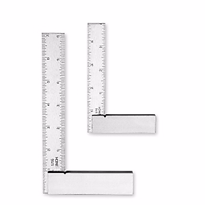 Groz 01143 6" Graduated Workshop Steel Square, 0.00028" Squareness