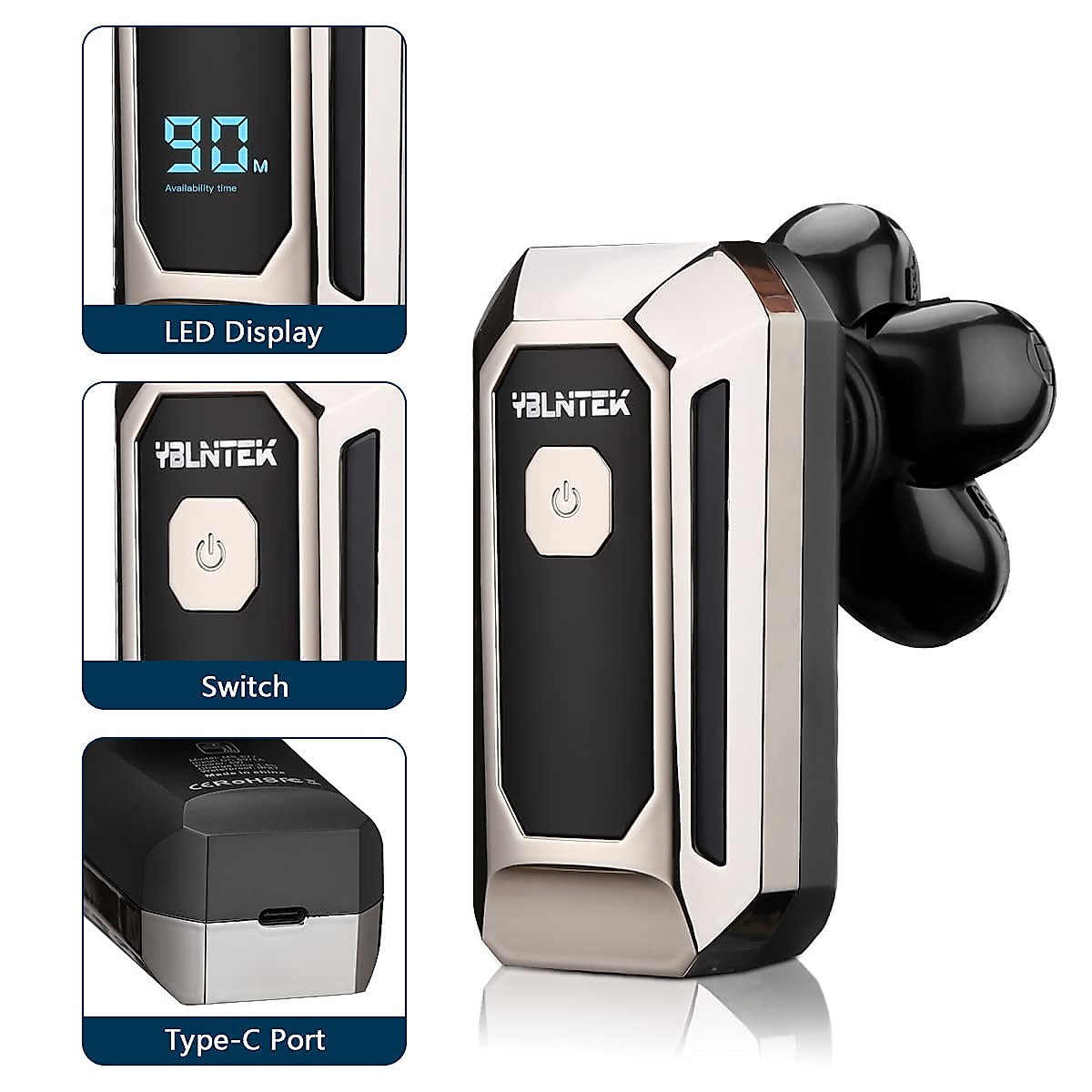 Head Shaver for Men, YBLNTEK 5-in-1 Electric Razor for Men Cordless LED Bald Head Shaver, IPX7 Waterproof 6D Rotary Shaver Grooming Kit with Nose Hair Trimmer, Valentine's Day Gift for Men, Husband