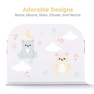 Voltify Baby Closet Organizers 4 Clear Acrylic Baby Clothes Dividers for Closet with Bear, Moon, Star, Cloud, and Heart Designs Safe, Rounded Edges for Organizing Baby Clothes, Diapers.