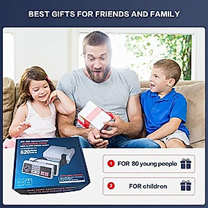 Classic Retro Game Console, 8-Bit Gaming System, Built-in 620 Video Games and 2 Classic Controllers, AV Output Video Games for Ideal Gift for Kids and Adults