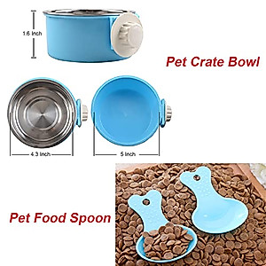 Lucky Interests 2 pcs Rabbit Litter Box, Hanging Bunny Corner Small Animal Toilet Potty Trainer with Pet Crate Bowl and Spoon, Mini Broom & Dustpan, Disposable Cage Liner for Guinea Pigs (Blue, Green)