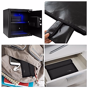 JUGREAT Small Fireproof Bag, Non-itchy Fireproof Money Bag, Fireproof Wallet Bag，Waterproof Safe Bag Set-1 Pack