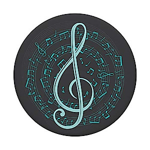 Treble Clef with Spiral Music Notes PopSockets PopGrip: Swappable Grip for Phones & Tablets