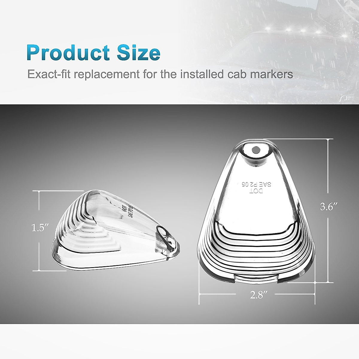 Partsam 5X Clear Cab Marker Light + 5X White 5050-SMD 194 168 T10 LED Bulb Compatible with Ford E150 E250 E350 E450 F150 F250 F350 F450 F550 Super Duty Pickup Trucks 1999-2016