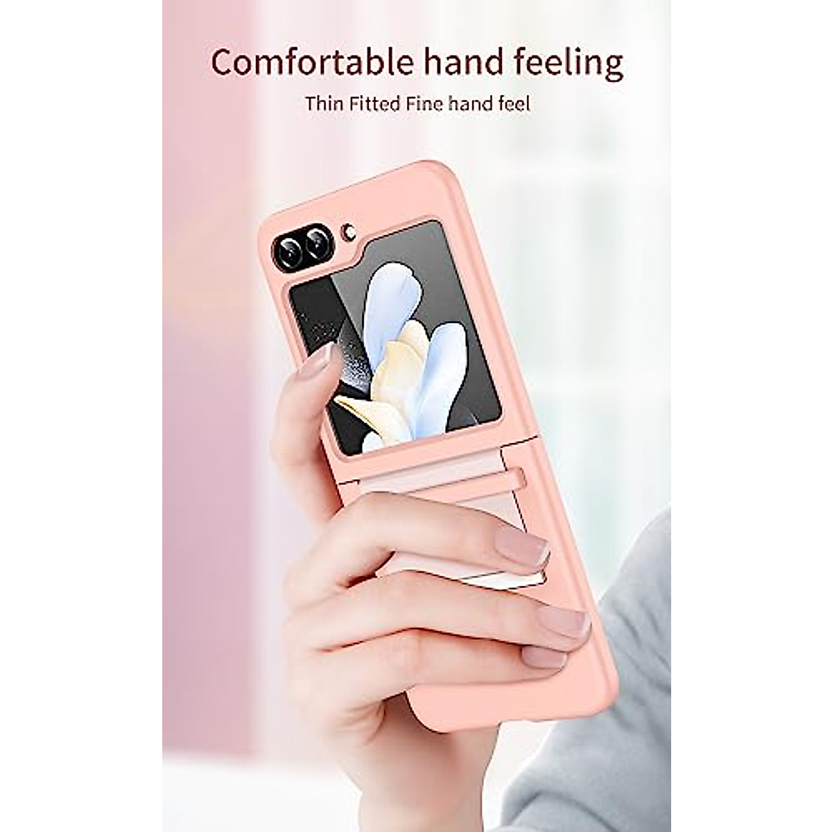 YJZSKRXFAK Case for Samsung Galaxy Z Flip5 5G 2023, Slim Fit Protective Cover with Stretchable Soft Hinge Protection Case for Galaxy Z Flip 5-Light Green