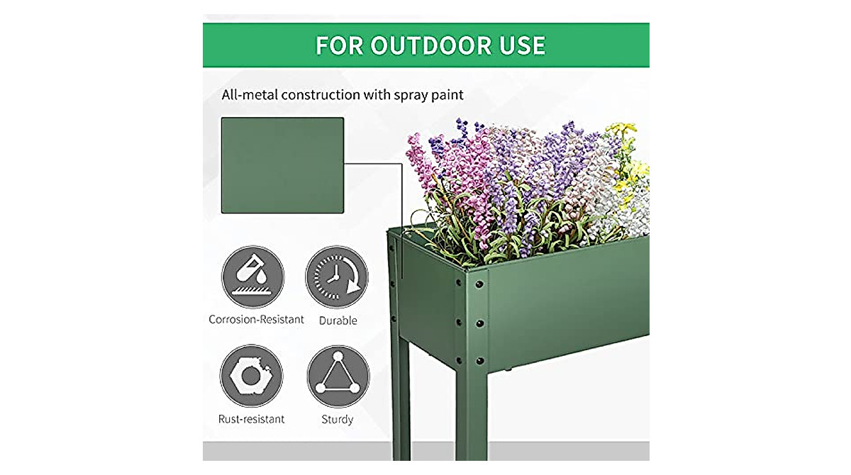 Raised Garden Bed for Vegetables Elevated Planter Box with Legs Outdoor ...