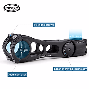 CXWXC Adjustable MTB Stem 31.8mm 85 Degree - 90/110/145mm Bike Stem Riser for Handlebar - Aluminum Alloy Mountain Bike Handlebar Riser Extender for MTB Road City Bike Bicycle (31.8 x 145mm)