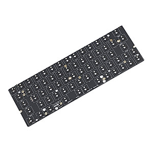 YMDK GK64 GK64x Keyboard kit CNC Wood Wooden Case Wired PCB Plate Stabilizers (Walnut Wired PCB)