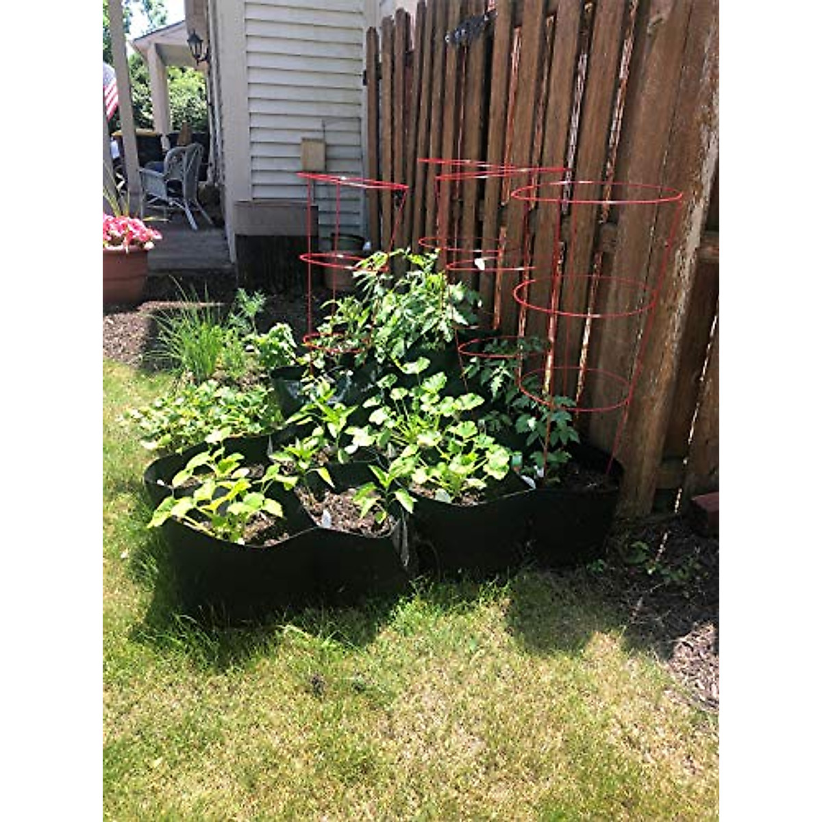 2 Pack Fabric Raised Garden Beds 2FT X 2FT 4 Holes Square Fabric Raised Planting Bed for Vegetables Outdoor and Indoor