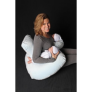 Twin Z Pillow The Blue - 6 uses in 1 Twin Pillow ! Breastfeeding, Bottlefeeding, Tummy Time, Reflux, Support and Pregnancy Pillow! Contains no Foam!