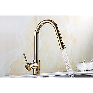 Kitchen Mixer Tap,Kitchen Faucet Sink Faucet Single Handle Pull Out Kitchen Tap Single Hole Rotating Water Mixer Tap,3