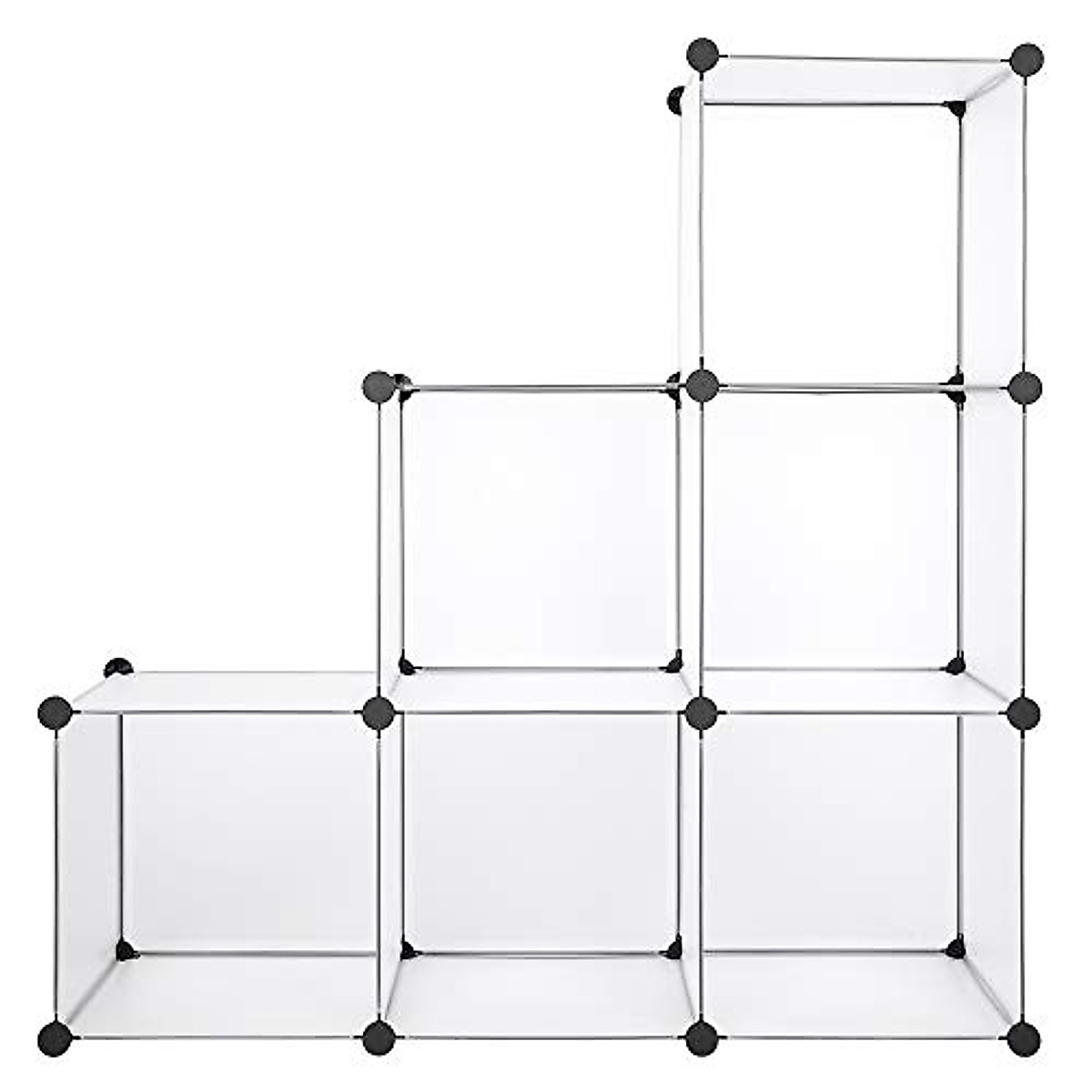 6 Storage Cube 13.8" x 13.8" Cube Organizer DIY Plastic Cube Storage Shelves Cabinet Cubby Shelving Bookshelf Clothes Dresser Closet Storage Playroom Cube Toy Organizer Cabinet (6-Cube, White)
