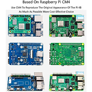 Compute Module 4 to Raspberry Pi 4B Adapter, Based on Compute Module 4 to Reproduce Original Appearance of Pi 4, Alternative for Raspberry Pi 4B,Compatible with Pi 4B Series Hats