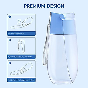 Velmata Portable Dog Water Bottle for Walking 20 oz Dog Water Bowl Dispenser Leak-Proof Pet Water Bottle Dog Travel Water Bottle Large Capacity Dog Accessories for Puppy Small Medium Large Dogs (Blue)