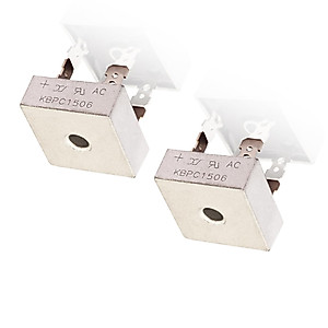 2pcs KBPC1506 Bridge Rectifier DIP-4 Square Bridge 15A/600V GBU Footprint Bridge Stack Cutable Feet