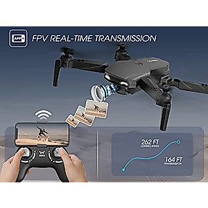 NEHEME NH525 Plus Foldable Drones with 1080P HD Camera for Adults, RC Quadcopter WiFi FPV Live Video, Altitude Hold, Headless Mode, One Key Take Off for Kids Beginners with 2 Batteries and Carry Case