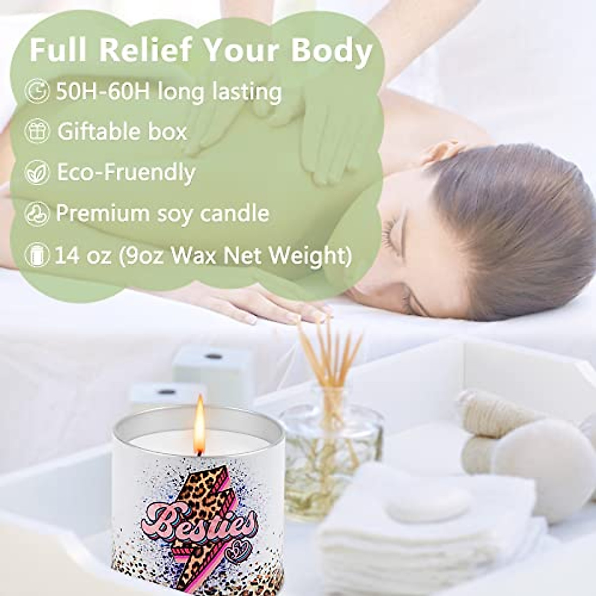 Jucham Friendship Gifts for Women Friends, Funny Candles Gifts for Women Birthday Unique 9oz Natural Soy Wax Jar Candle - Wild Bluebell Aromatherapy Candles for Sister